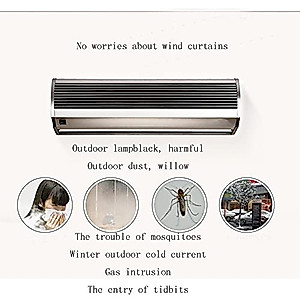 Lamps Door Hanging Wall-Mounted Indoor Air Curtain, Low Noise, Modern Silver, Dustproof, Blocking Indoor and Outdoor Air Circulation, Suitable for Residential and Commercial Areas, Aluminum Alloy
