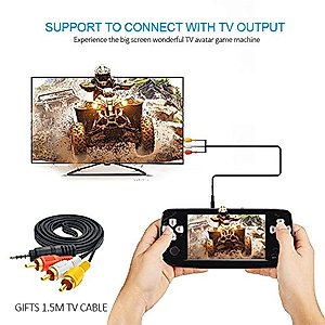 KIII Handheld Game Console , Retro Game Console 4.3 Inch 3000 Classic Games Portable Game Console Support TV Output - Black
