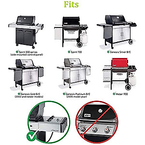 Hongso 7536 7508 Gas Grill Replacement Burner Tube Kit and Porcelain Steel Flavorizer Bars for Weber Spirit E310 320 (with Side Mounted Control Panel Older Model) Genesis Silver Gold Platinum B C 7537