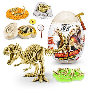 Robo Alive Mega Dino Fossil Find (T-Rex) by ZURU Dig and Discover, STEM, Excavate Prehistoric Fossils, Dinosaur Toys, Educational Toys, Great Science Kit Gift for Girls and Boys