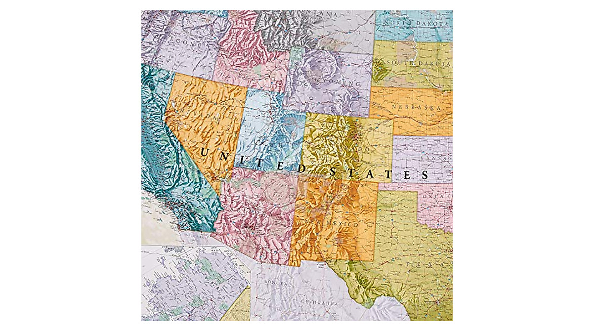 Giant Classic USA Map - 46 x 80 Inches Poster