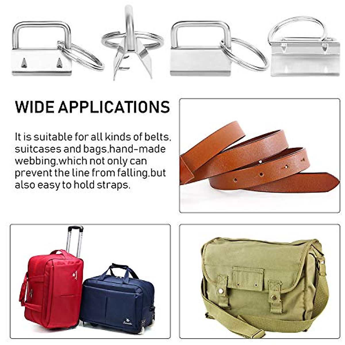 shynek Key Fob Hardware, Keychain Hardware Set Includes 40pcs Key Fob Hardware 1 Inch with Key Fob Hardware Pliers for Wristlet Keychain, Key Lanyard and Key Chain Making Hardware Supplies