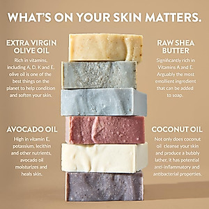 Crate 61 Organics, Handmade in Canada, Plant Based Cold Process Natural Bar Soap, With Premium Essential Oils, Pack of 6 (Dry Skin)