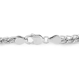Vanbelle Sterling Silver Jewelry - Rhodium Plated with 925 Stamp - Interlink Chain Bracelet - Beautifully Handcrafted for Women - 7.5" Long