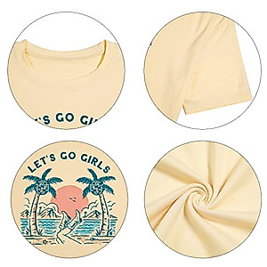 KNEYATTA Hawaii Oversized T Shirts Women Girls Trip Shirts Let's Go Girls T Shirt Beach Party Oversized Short Sleeve Tee