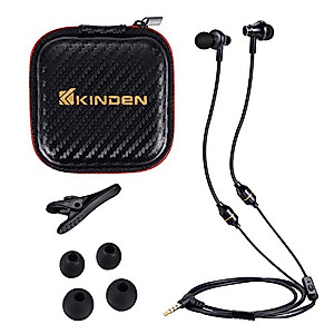 KINDEN Air Tube Headsets - Anti-Drop Headphones Earbuds Binaural Earphone with Microphone,3.5mm Jack for Cell Phones PC MP3 Pad (Black)