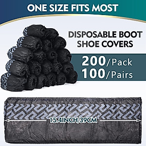 200 Pack Disposable Boot Shoe Covers Non Slip Disposable Shoe Covers Large Foot Booties for Shoe Covers for Indoors Contractors Floor and Carpet Protectors Shoe Coverings