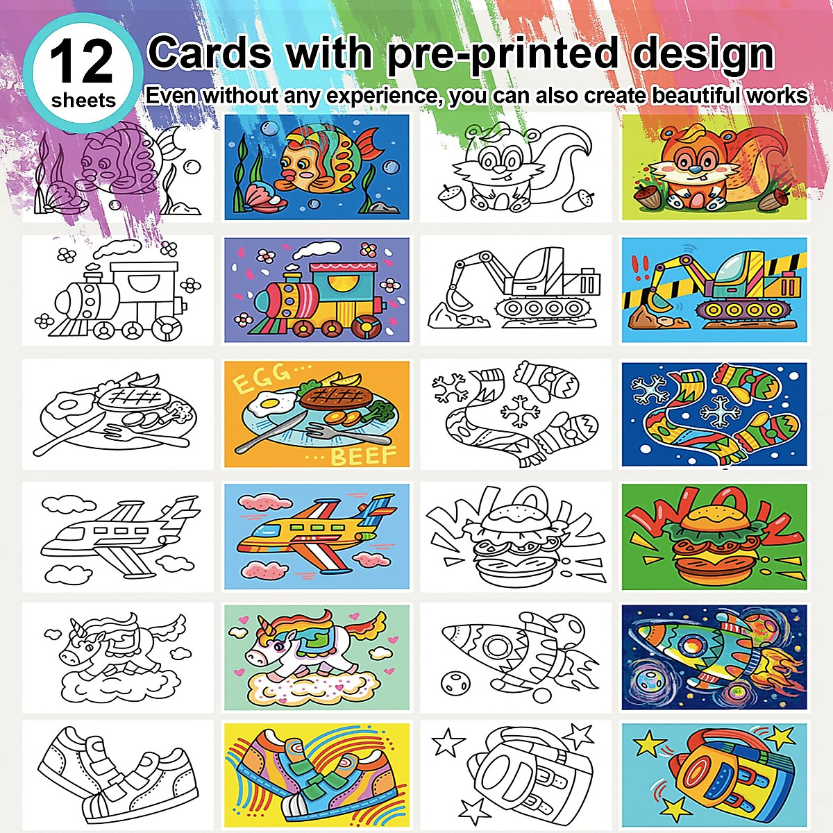 Inburit Art Paint Set with Wooden Easel Box, 24 Colors Acrylic Paints, 8 Paint Brushes, 6 Canvas Panel Deluxe Paining Supplies kit for Kids, Student, Adult & Artist