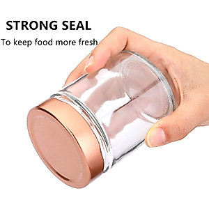 Yopay 12 Pack 6oz Glass Jars, Clear Round Candle Jars with Gold Lids, Empty Food Storage Containers, Canning Jar For Yogurt, Spice, Powder, Liquid