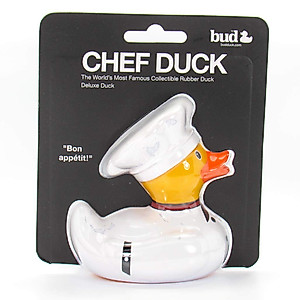 Chef Rubber Duck Bath Toy by Bud Ducks | Elegant Gift Packaging - "Bon appatite| Child Safe | Collectable