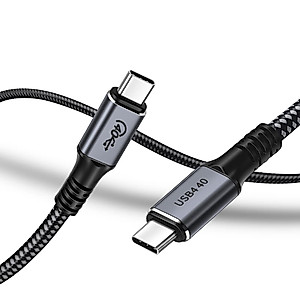 KUYIOHIFI USB 4 cable Compatible with Thunderbolt 3/4 Cable 100W 40Gpbs USB Fast PD Cable E-mark 40Gbps 8K@60Hz for Macbook Apple Studio Display and More (4 Feet)