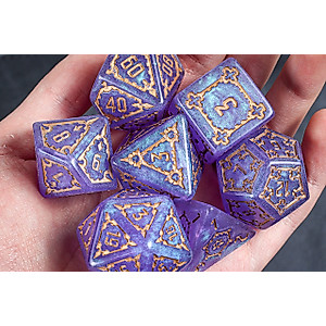 3DEGOS Jumbo Demon Queen DND Dice Set for Dungeons and Dragons Gifts, D&D, D and D, Pathfinder, Accessories, D20, Polyhedral, Resin Dice, Metal, Dice Tray, Tower, Bag, Box
