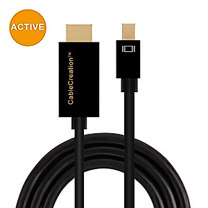 CableCreation Active Mini DP to HDMI Cord 6ft, Mini DisplayPort (DP1.2) to HDMI, 4K x 2K & 3D Audio/Video, Eyefinity Multi-Screen, Compatible with MacBook Pro, iMac 1.8 M/Black
