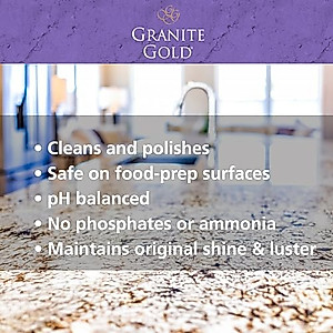 Granite Gold Clean and Shine Spray For Granite, Marble, Travertine, Quartz, Natural Stone Surfaces, 24 + 64 Fl Oz Value Pack