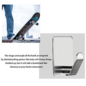 Taozun Self Adhesive Hooks – 4 Packs Towel Hook Bathroom Coat Hook Robe Hooks Brushed Sticky Hook Hanger, SUS 304 Stainless Steel