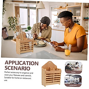 Hemoton 1 Pc Flatware Caddy Utensil Bamboo Drying Tableware Storage Organizer Holder Rack Shelf for Spoon Fork Knife Chopsticks