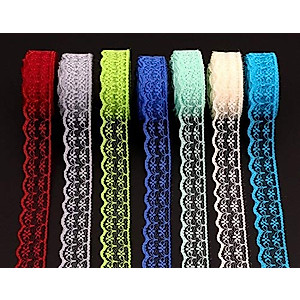 20 Rolls 200 Yards Mixed Color Floral Pattern Fabric Lace Ribbon