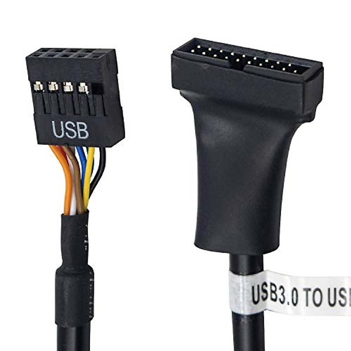 Duttek USB 3.0 Header to USB 2.0,USB 3.0 to USB 2.0 Motherboard Adapter Cable,19 Pin USB3.0 Male to 9 Pin USB2.0 Female Motherboard Cable Adapter Converter 6 inch/15cm (2-Pack)