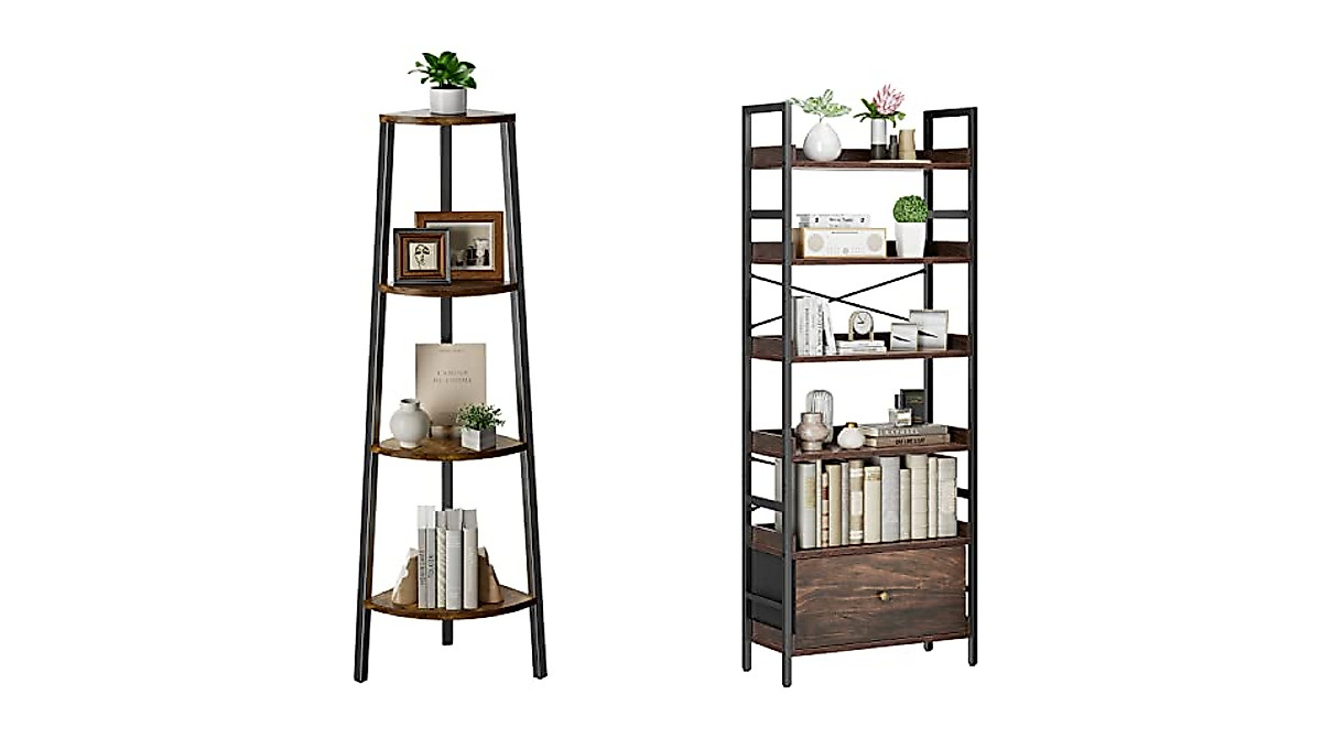 Pipishell 6-Tier Bookshelf - Stylish Industrial Storage