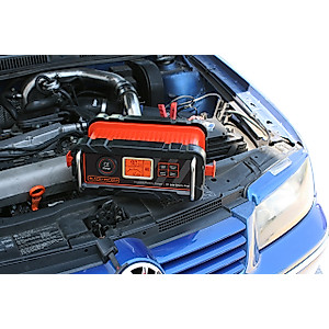 BLACK+DECKER BC15BD Fully Automatic 15 Amp 12V Bench Battery Charger/Maintainer with 40A Engine Start, Alternator Check, Cable Clamps