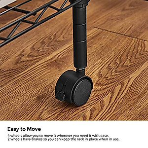 SONGMICS Printer Stand, 2-Tier Under-Desk Printer Cart on Wheels, Printer Table with Storage Shelf, Metal Frame, 16.1 x 12.2 x 15 Inches, Black ULGR301B01