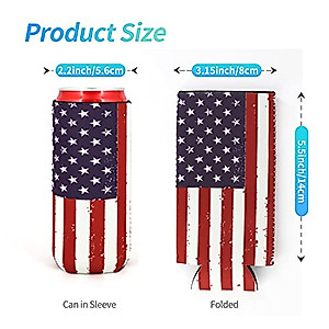 12pcs Neoprene Slim Beer Can Cooler Tall Stubby Holder Foldable Stubby Holders Beer Cooler Bags Fits 12oz Slim Energy Drink & Beer (Fashion Style(12Pack))