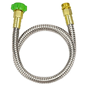 YANWOO 304 Stainless Steel 4ft Short Garden Hose with Female to Male Metal Connector, Flexible & Lightweight Water Hose, Drinking Water Safe (4ft)