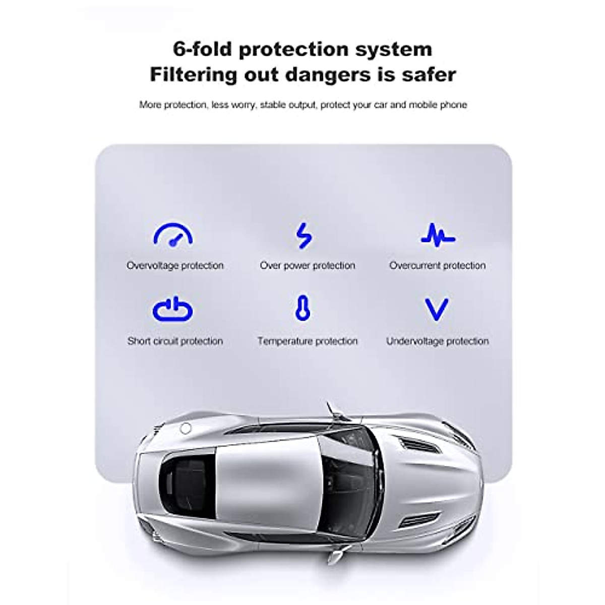 EONLINE 3.1A Charger PD Quick Car Charging Adapter USB C Car Charger Compatible with Samsung/Vivo/iPhone (Black),TE-339PD