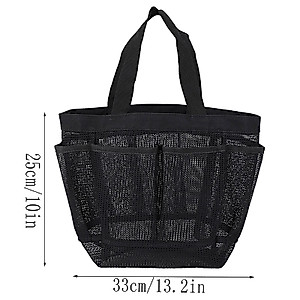 Mesh Shower Caddy Basket Portable For College Dorm Room Bath Caddy Shower Bag Organizer Tote 8 Storage Designer Luggage (BK1, One Size)