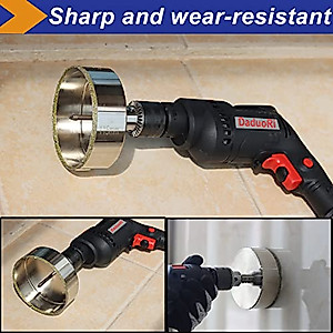 4 1/2 Inch (115mm) Diamond Hole Saw with Pilot Bit, DaduoRi 4.5 Inch Tile Hole Saw with Center Drill Bit for Marble, Granite, Ceramics,Porcelain, 1-1/2" Depth of Cut for Thick Countertops