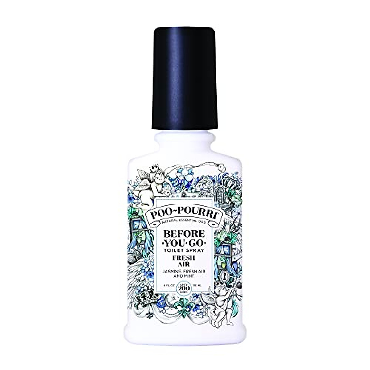 Poo-Pourri Before-You-Go Toilet Spray, Fresh Air, 4 Fl Oz - Jasmine, Fresh Air and Mint & Before-You-Go Toilet Spray, In A Pinch Pack, Variety Travel Size 10 mL