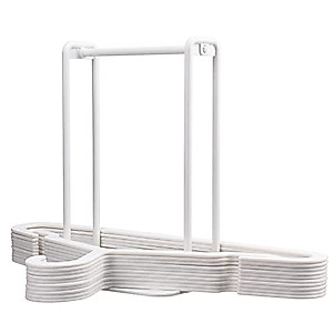 Hanger Organizer, Portable Hanger Stacker, Plastic Hanger Holder, Clothes Hanger Storage Rack Stand for Closet Laundry Room, White