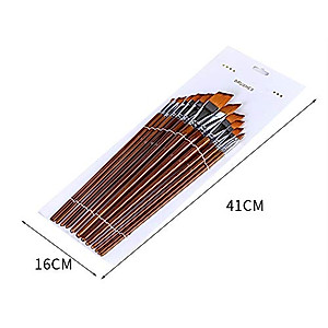 Paint Brushes Nylon Hair Angular Brushes 13pcs Long Handle Acrylic Paint Brush Set for Canvas Painting Oil Paint Professional Painting Kits (Angular 13pcs Longer Handle)