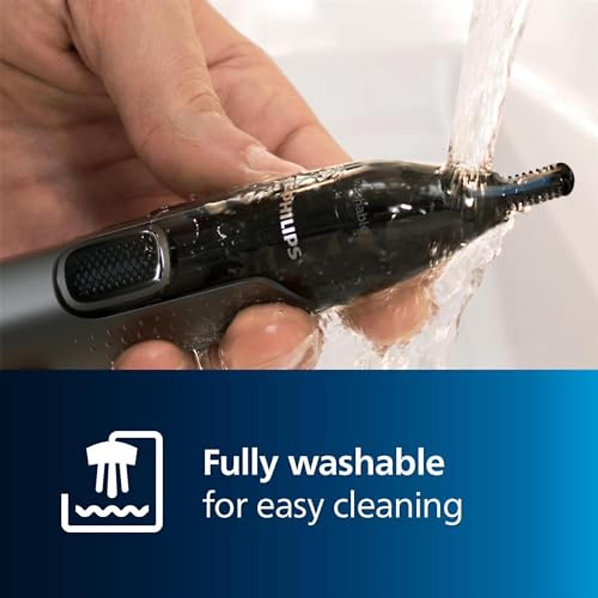 Nose Hair Trimmer, Series 3000 Nose, Ear and Eyebrow Trimmer Showerproof with Protective Guard System, Battery-Operated, No pulling Guaranteed - NT3650/16