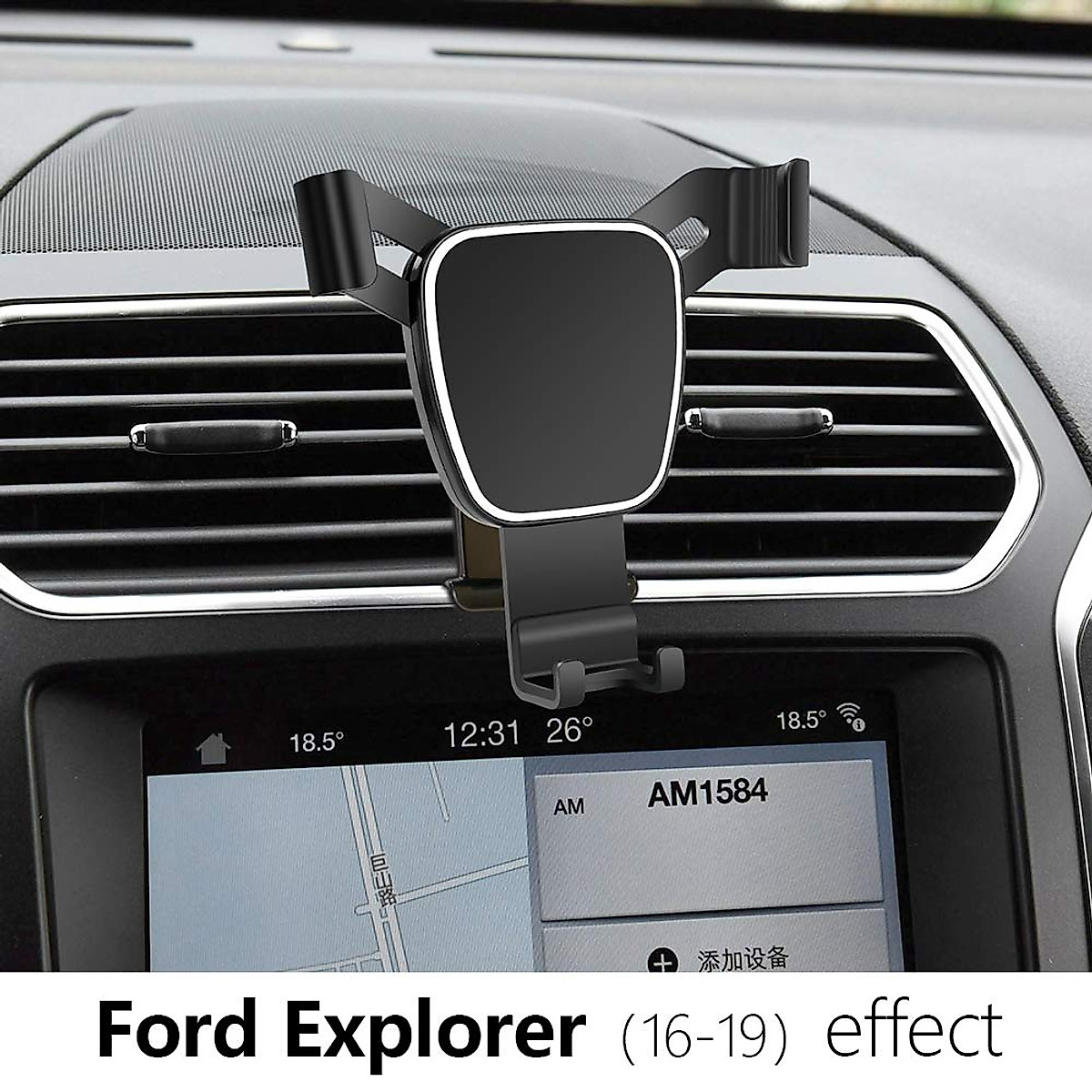 LUNQIN Car Phone Holder for 2016-2019 Ford Explorer Auto Accessories Navigation Bracket Interior Decoration Mobile Cell Phone Mount