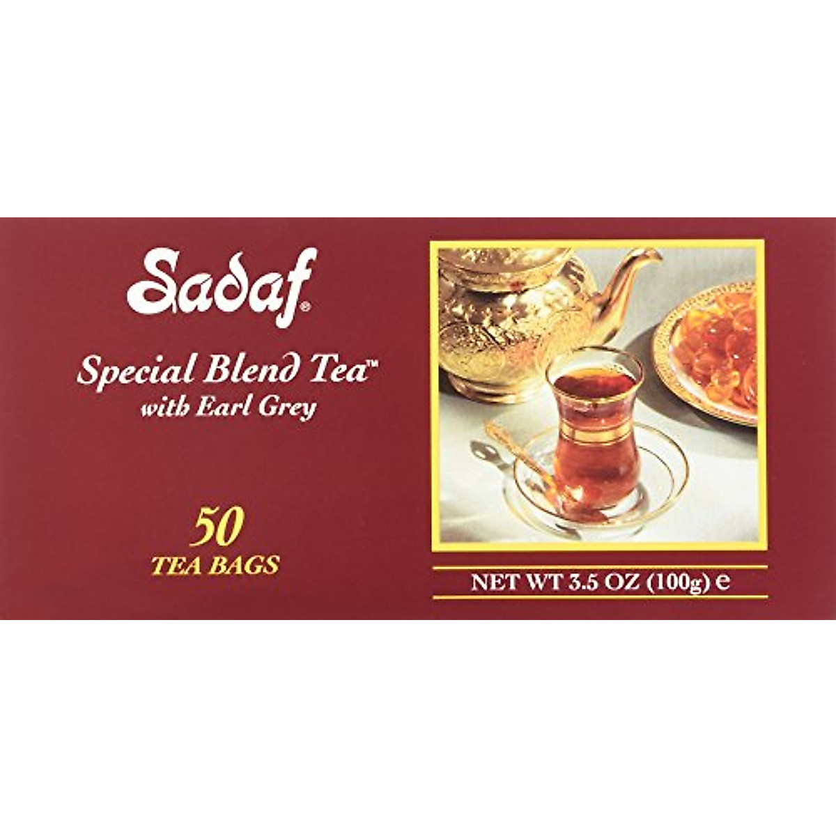 Sadaf Earl Grey Tea Bags | Special Blend Earl Grey Ceylon Black Tea | Product harvested in Sri Lanka | 50 bags (pack of 1)