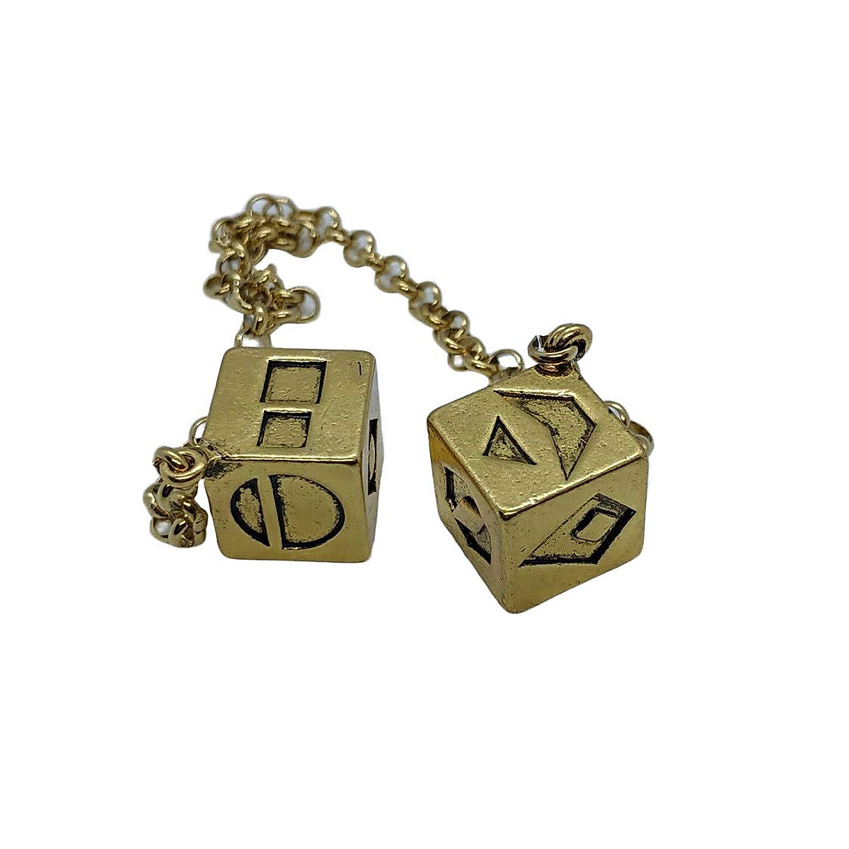 Smuggler's Dice Accurate Antique Weathered Gold Plated Solo Dice (Large)