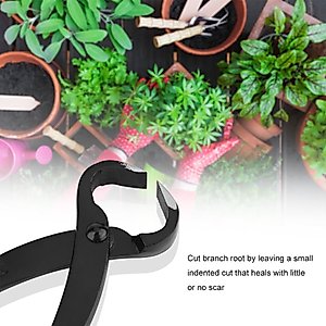 205mm Bonsai Root Cutter, Hand Forged Bonsai Concave Branch Cutter, Professional Manganese Steel Alloy Concave Bonsai Gardening Tools, Straight Black