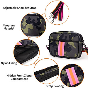 IBEE Crossbody Bags For Women,Neoprene Bag,Messenger Bag to fit Phone,Key,Napkin,Bluetooth Headset,Lipstick,Umbrella for Commuting,Weekend Getaway,Running Errands Gift for Women Crafts (Green)