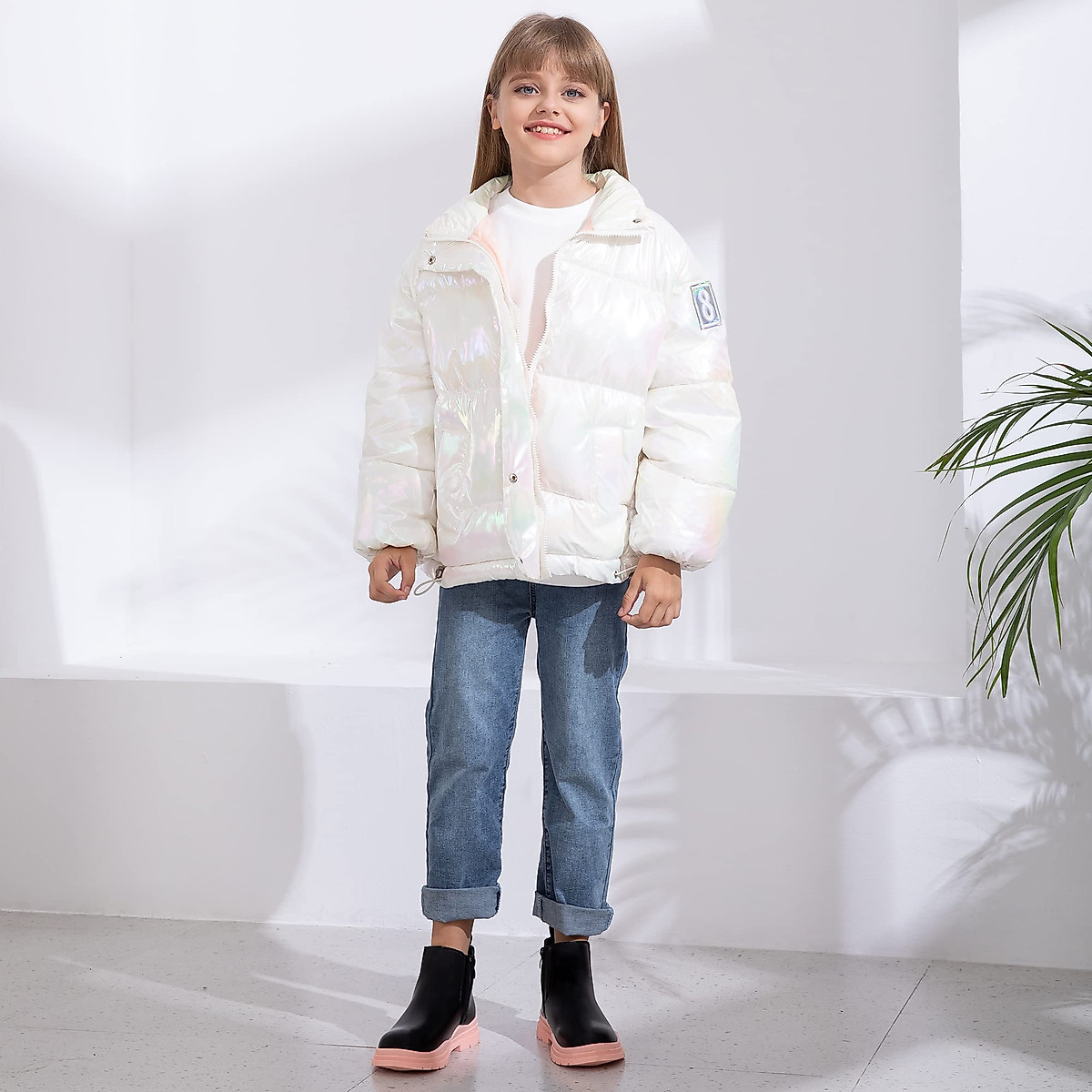 brooman Kids Chelsea Boots Boys Girls Ankle Boots Zipper Booties (6,Black Pink)