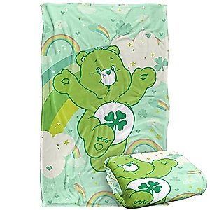 Care Bears Blanket, 36"x58" Shamrocks and Rainbows Silky Touch Super Soft Throw Blanket