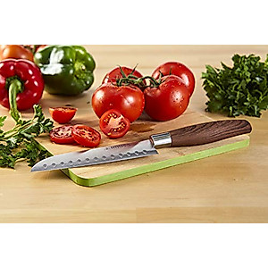 IMUSA USA 6" IMU-73055 Stainless Steel Santoku Knife with Woodlook Handle, Woodlok