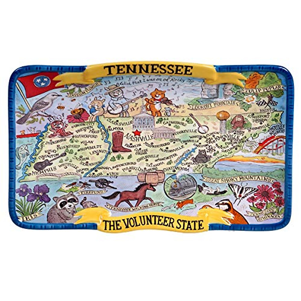 Certified International Tennessee Souvenir Rectangular Platter 13" x 8"