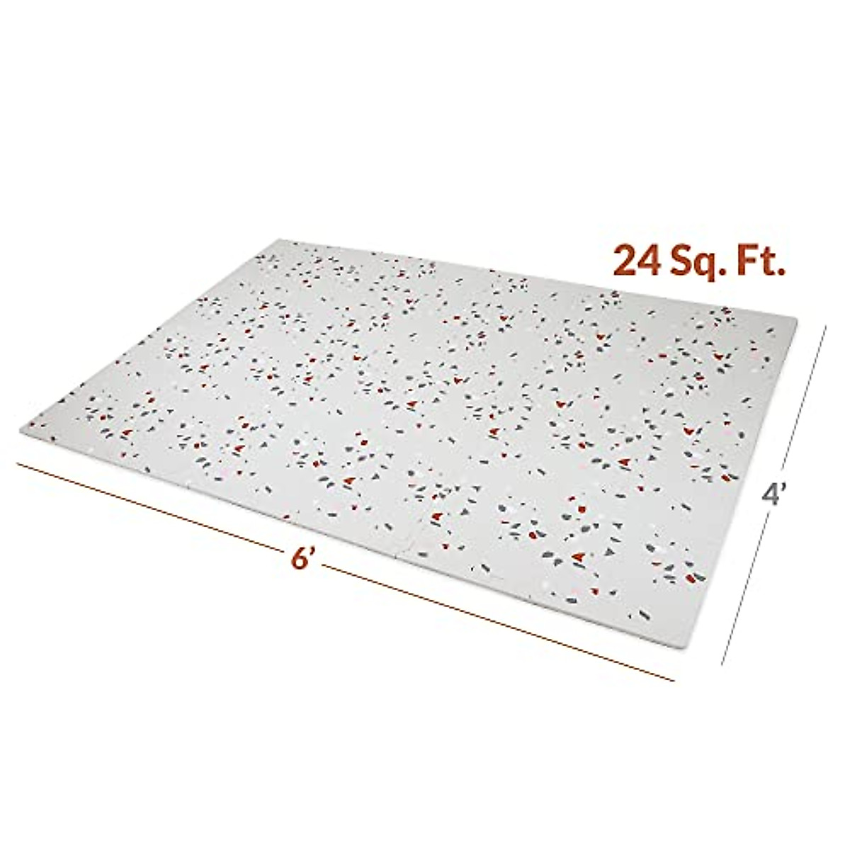 Clevr Extra Large Interlocking EVA Foam Baby Play Mat Soft Stylish Non-Toxic Kids Toddler Play Floor Tiles Mats with Edges 6 pcs 6'x4' Terrazzo Style