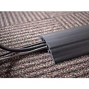 Line Boss 3-Channel Wire Hider, Cord Protector and Cable Organizer for Industrial Cable Management, 4.5 in. X 5 ft., Black, 6500-5C