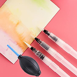 8 Pcs Alcohol Ink Blending Tool Set Including 6 Pcs Water Color Brush Pen 2Pcs Ink Air Blower for DIY Paint Tools Water Color Brush Pen Card Making Embossing Painting Rendering