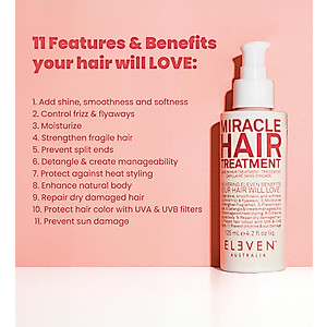 ELEVEN AUSTRALIA Miracle Hair Treatment Protect & Repair Hair Before Styling - 4.2 Fl Oz
