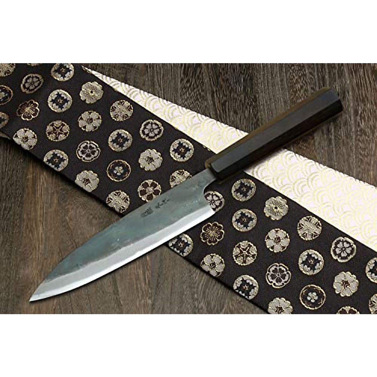 Yoshihiro Aogami Super Blue High Carbon Kurouchi Petty Utility Knife (6'' (150mm) & Saya)