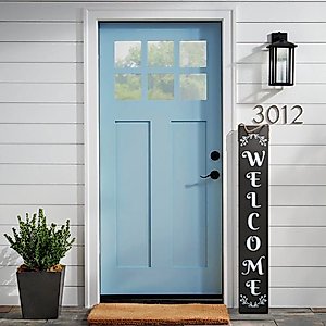 Sparkle Race Interchangeable Welcome Sign for Front Door, Vertical Welcome Sign for Front Porch Standing or Hanging Outside Decor, Wooden Welcome Door Sign Home Sweet Home Sign for Front Porch Decor