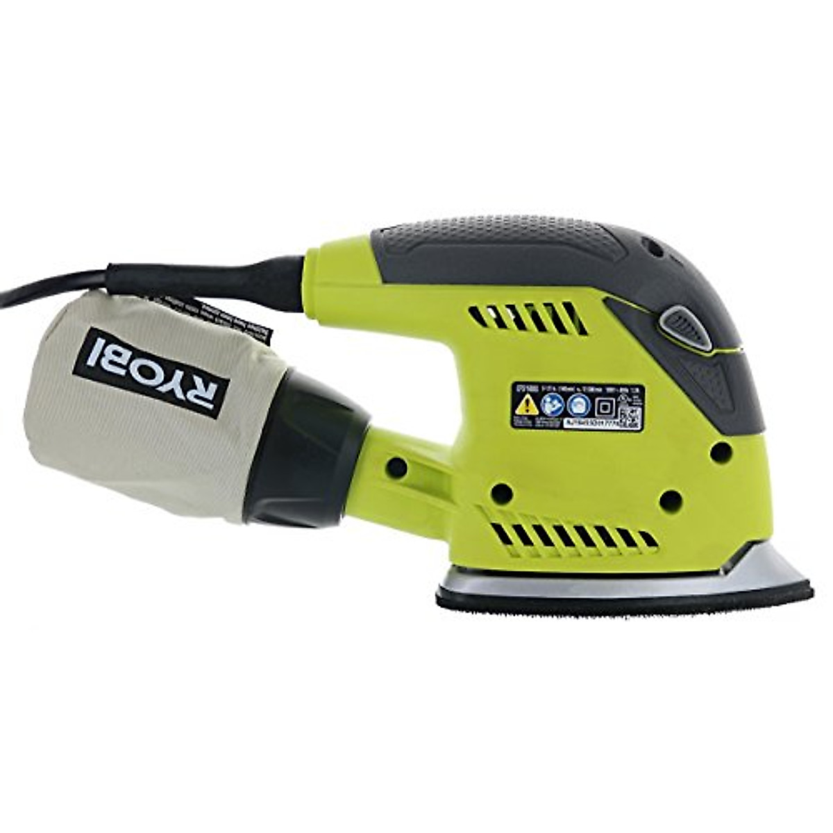 Ryobi CFS1503GK Compact Corner Cat 12,500 OPM 1.2 Amp Corded Orbital Finishing Sander w/ 10 Pads and Carrying Case